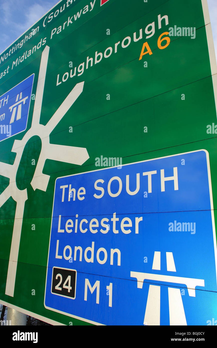 Motorway sign directions Stock Photo - Alamy