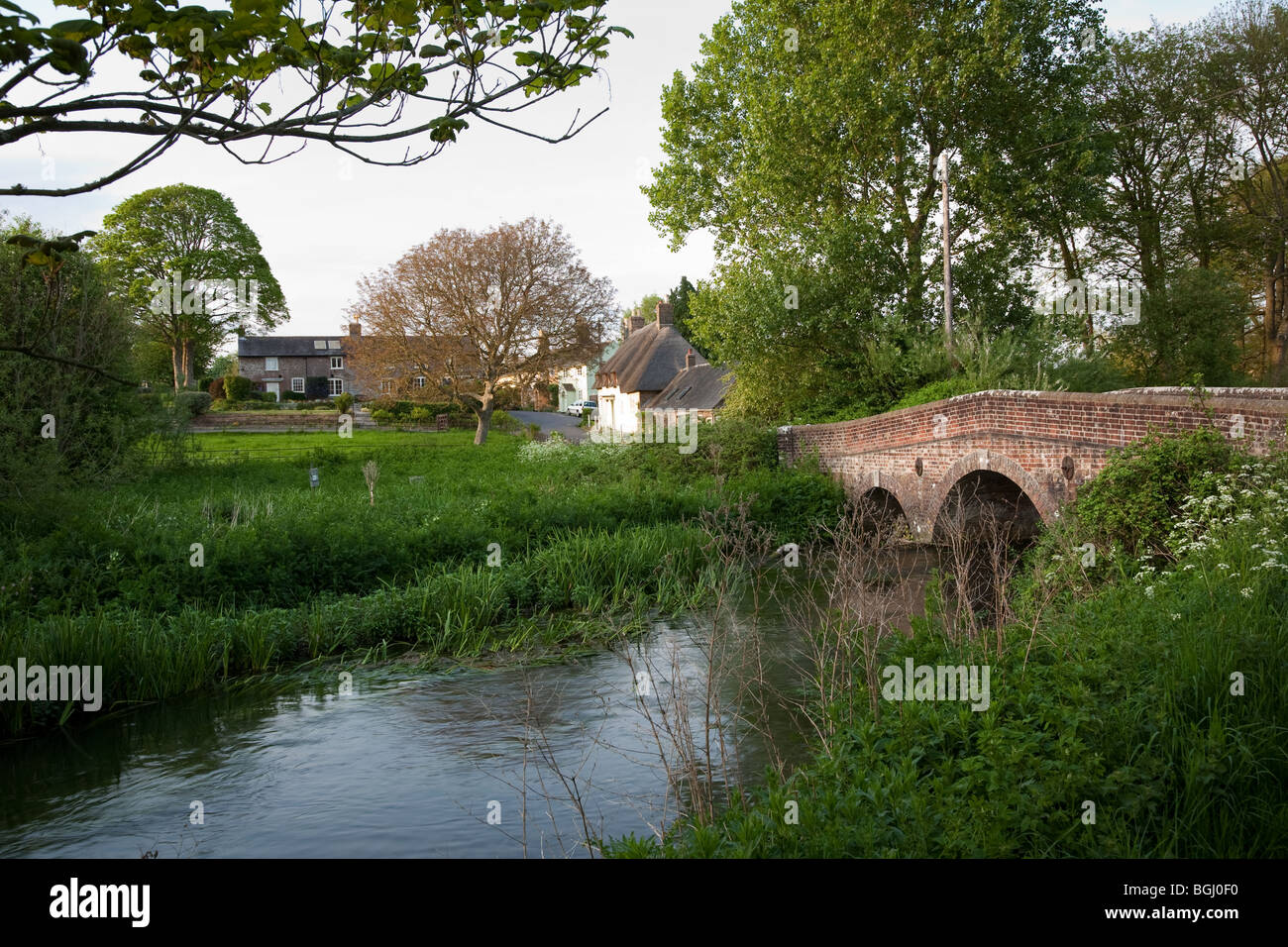 Bridge over the river Frome at lower Bockhampton near Dorchester Dorset ...