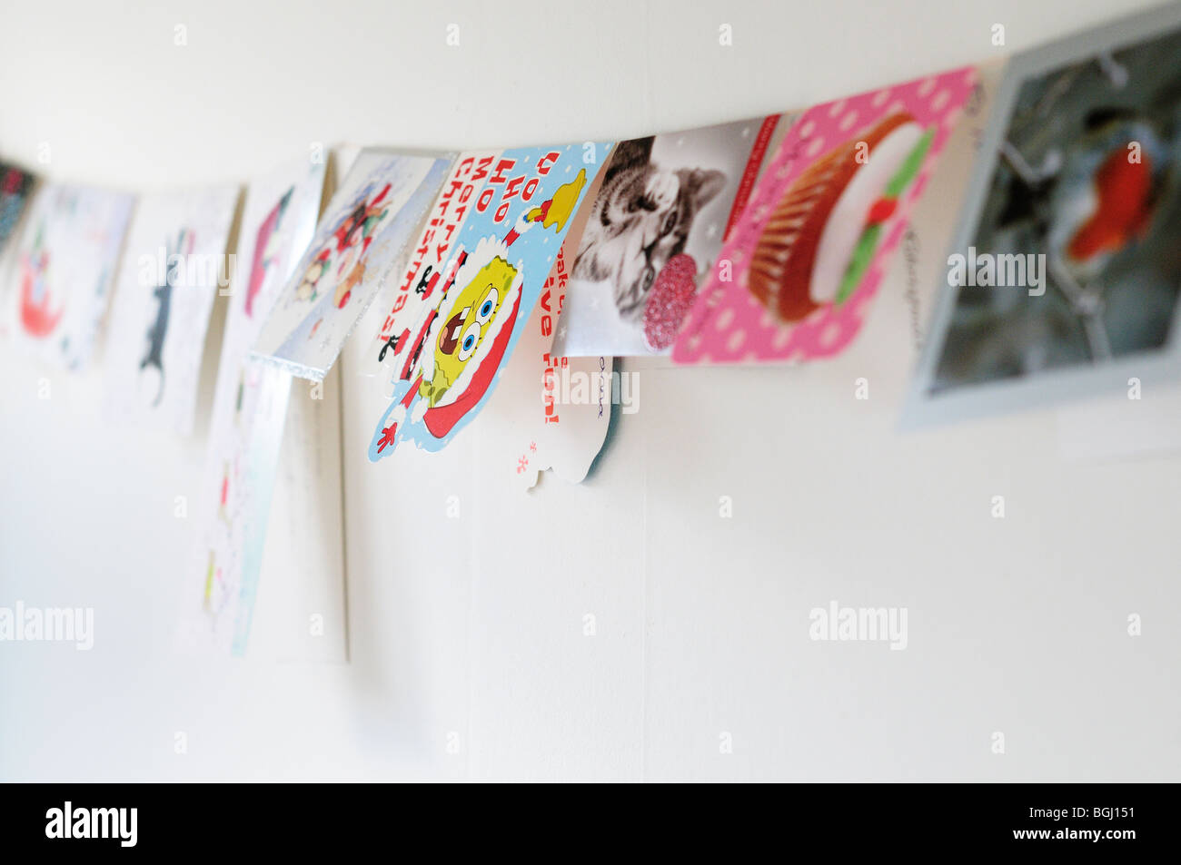 Christmas cards colourful collection string greeting cards hi-res stock ...