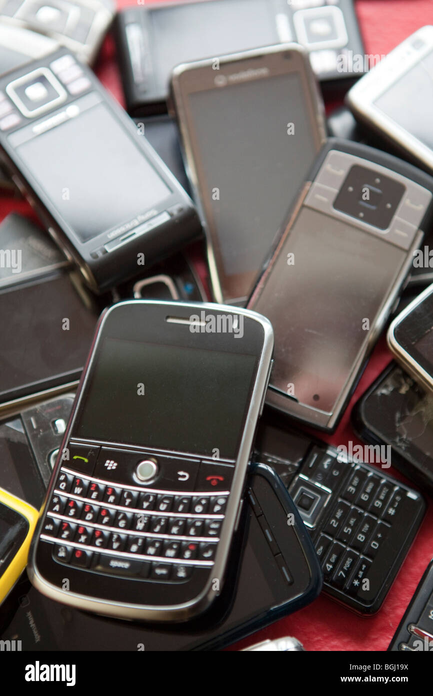 old mobile phones for recycling Stock Photo - Alamy
