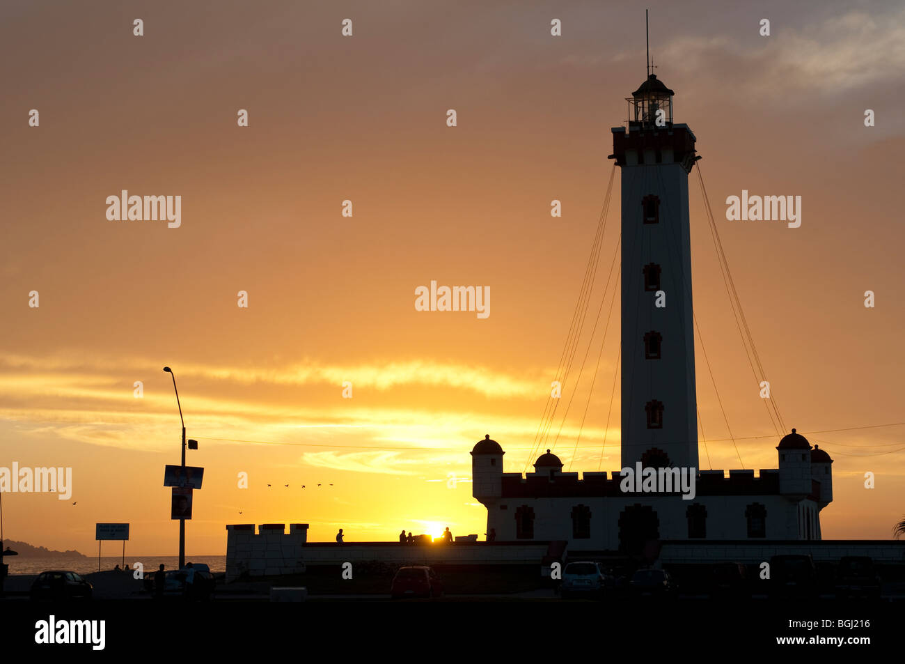 El Faro lighthouse in La Serena (Norte Chico), Chile at Dusk Stock ...