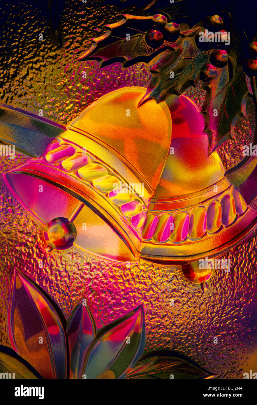 two bells composition in glass art artistic magic magical leaf color ...