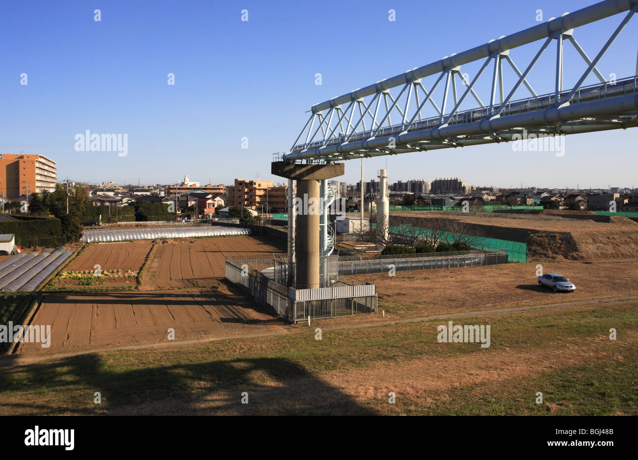 Tokyo Gas Company’s pipeline bridge in Chiba Prefecture, Japan Stock ...