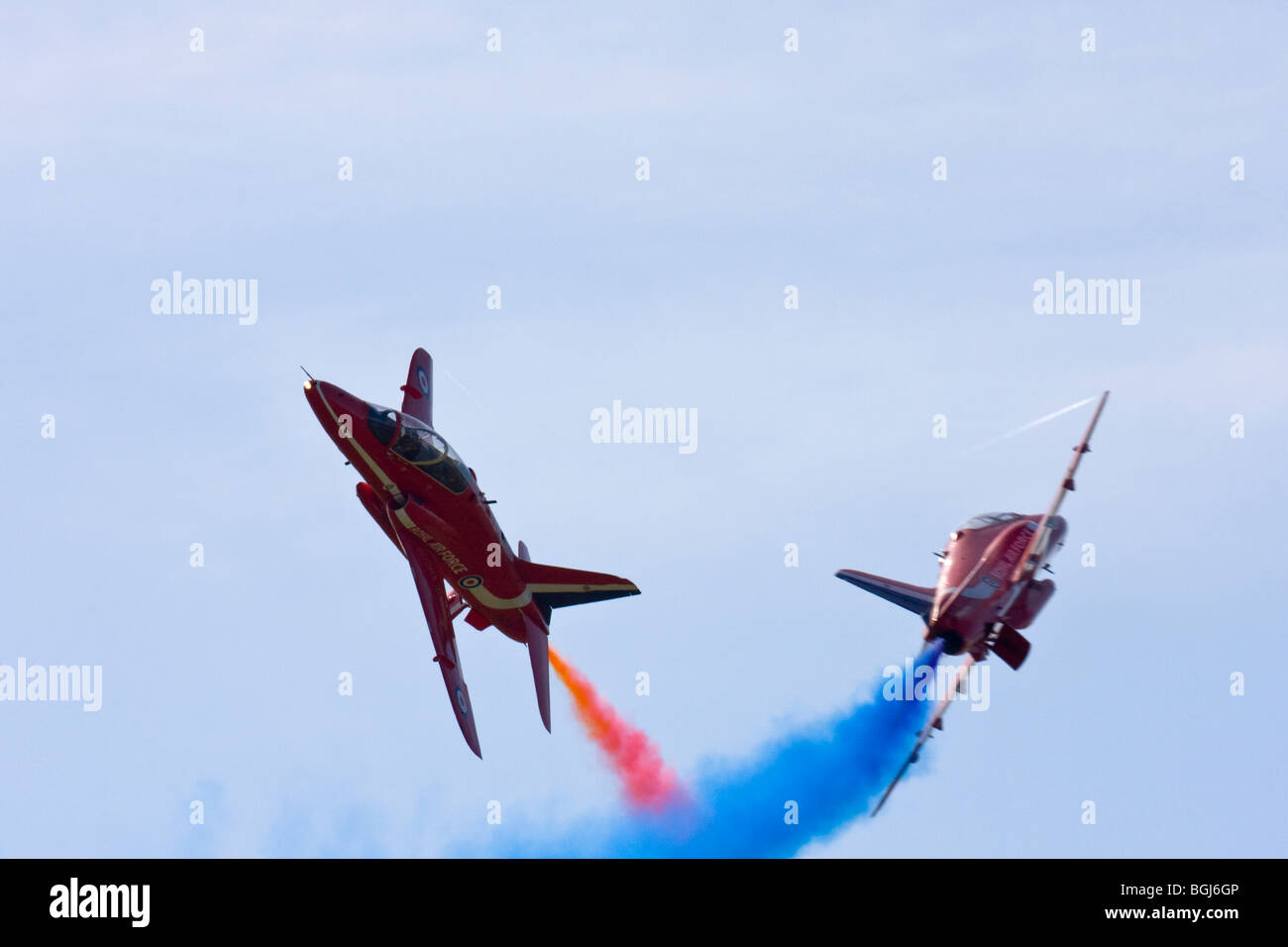 The Red Arrows at RAF Leuchars Airshow 2009, Fife, Scotland Stock Photo ...