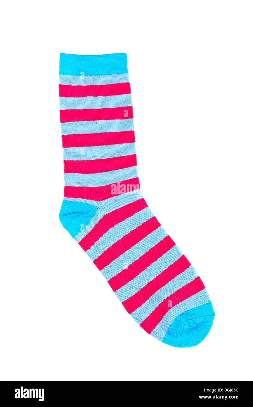 A colorful sock, isolated on white background Stock Photo - Alamy