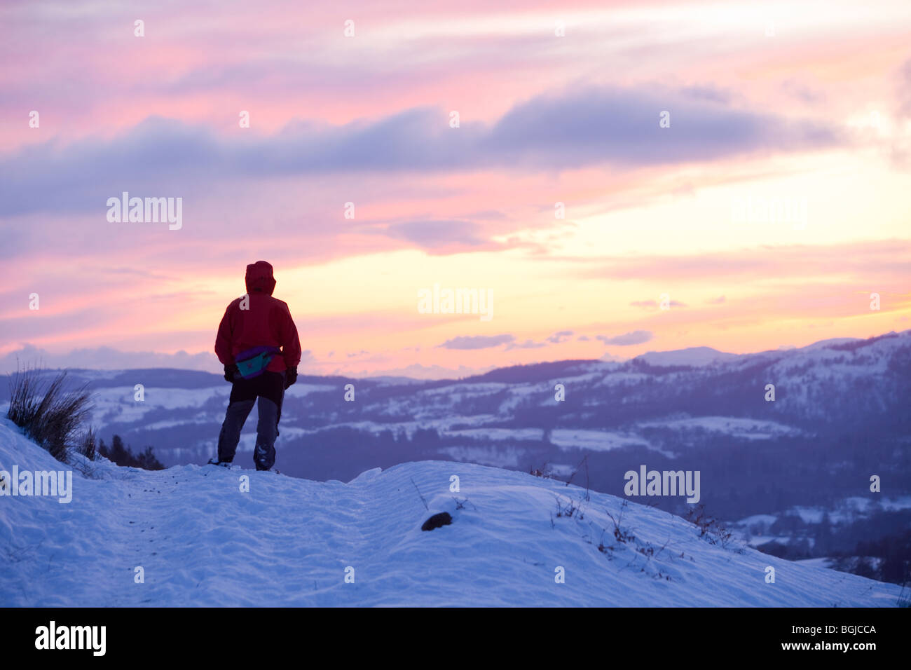 Ambleside winter walker snow hi-res stock photography and images - Alamy