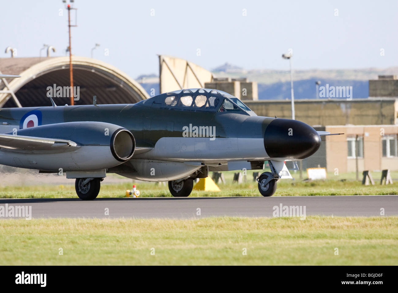 Gloster Meteor at RAF Leuchars Airshow 2009, Fife, Scotland Stock Photo ...