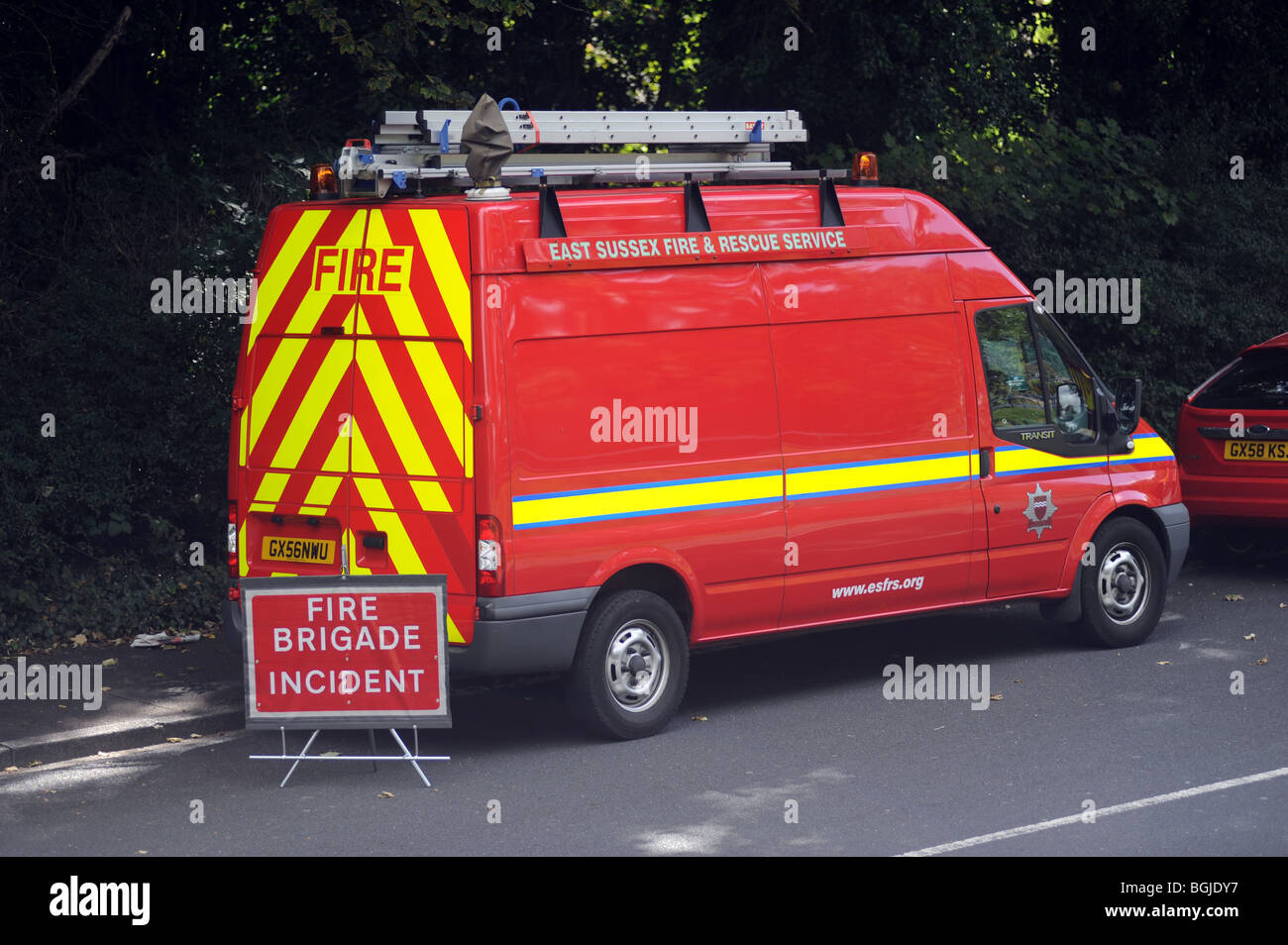 An east sussex fire and rescue van at on the scene of a serious ...