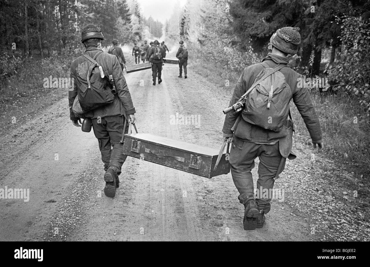Swedish conscript soldiers during maneuvers 1988. K3 Ranger Battalion ...