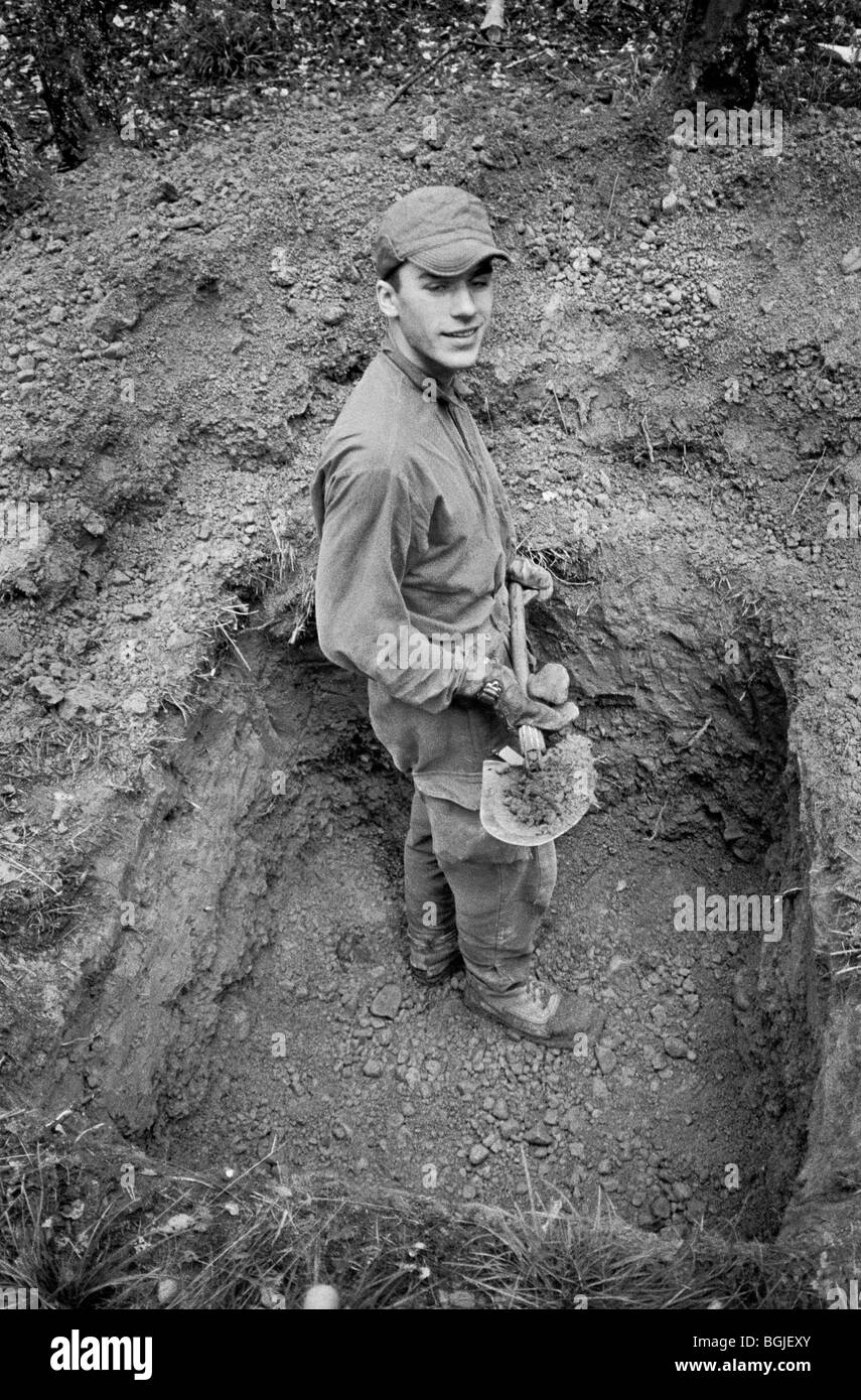 Swedish conscript soldier during maneuvers 1988. K3 Ranger Battalion ...