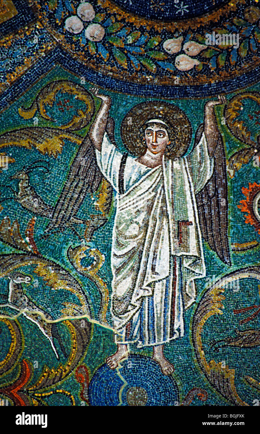 Angel, Mosaic, church San Vitale (526-547), Ravenna, Italy Stock Photo ...