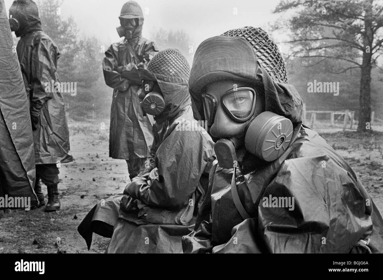 Swedish conscript soldier during chemical warfare training 1988. K3 ...