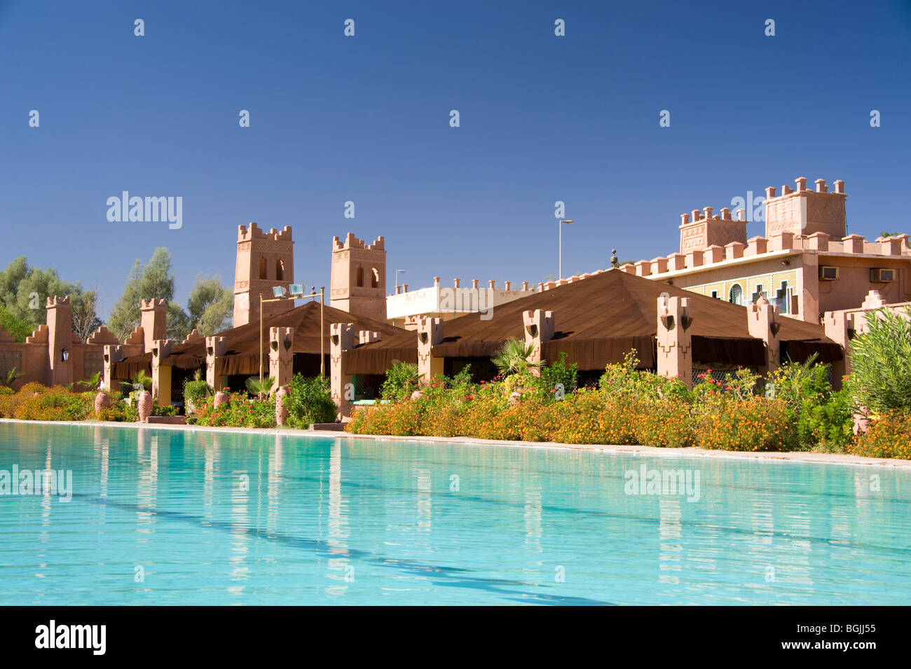 A view of the large outdoor swimming pool and the buildings at "La ...