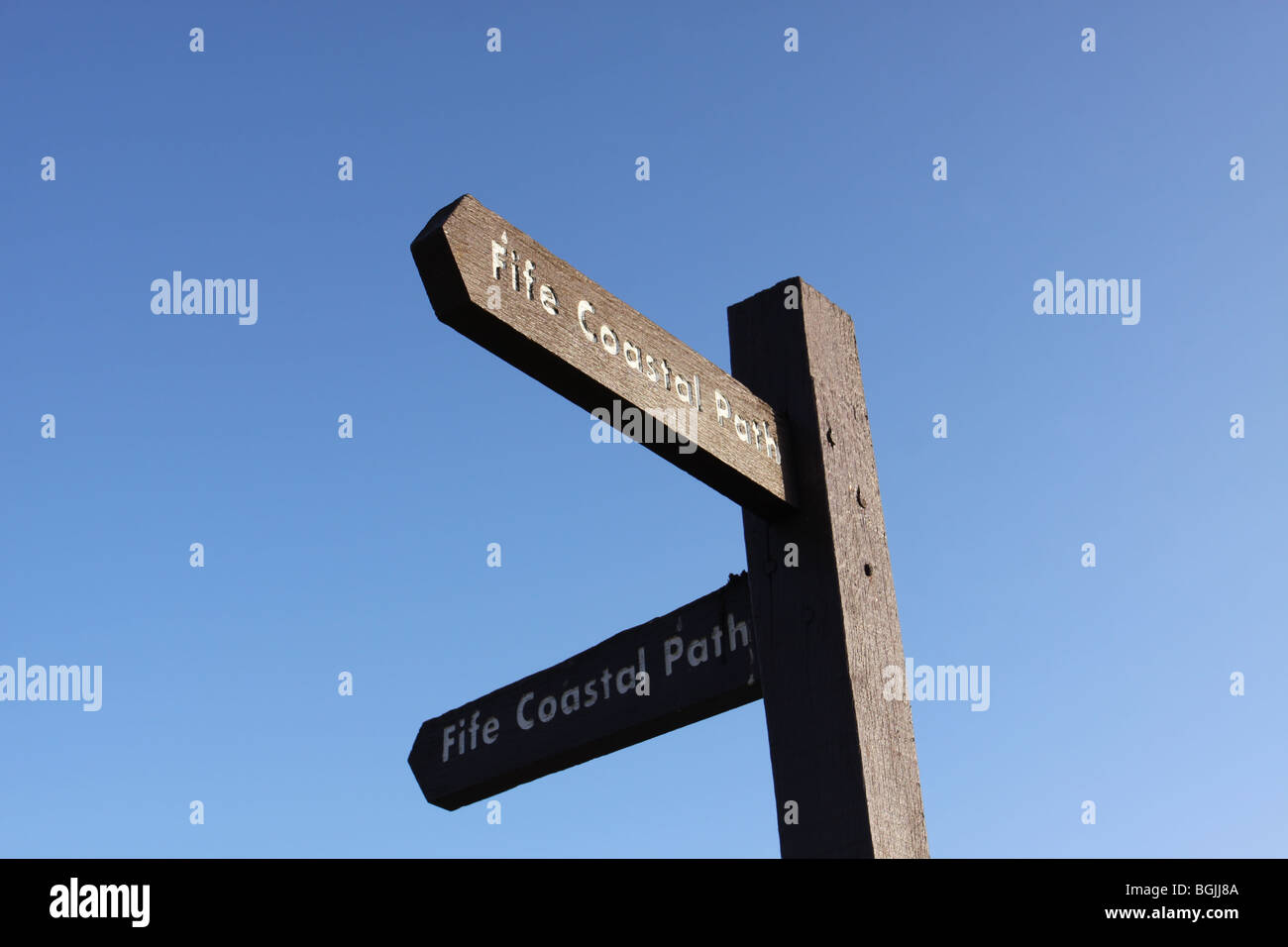 Fife coastal path sign Scotland December 2009 Stock Photo - Alamy