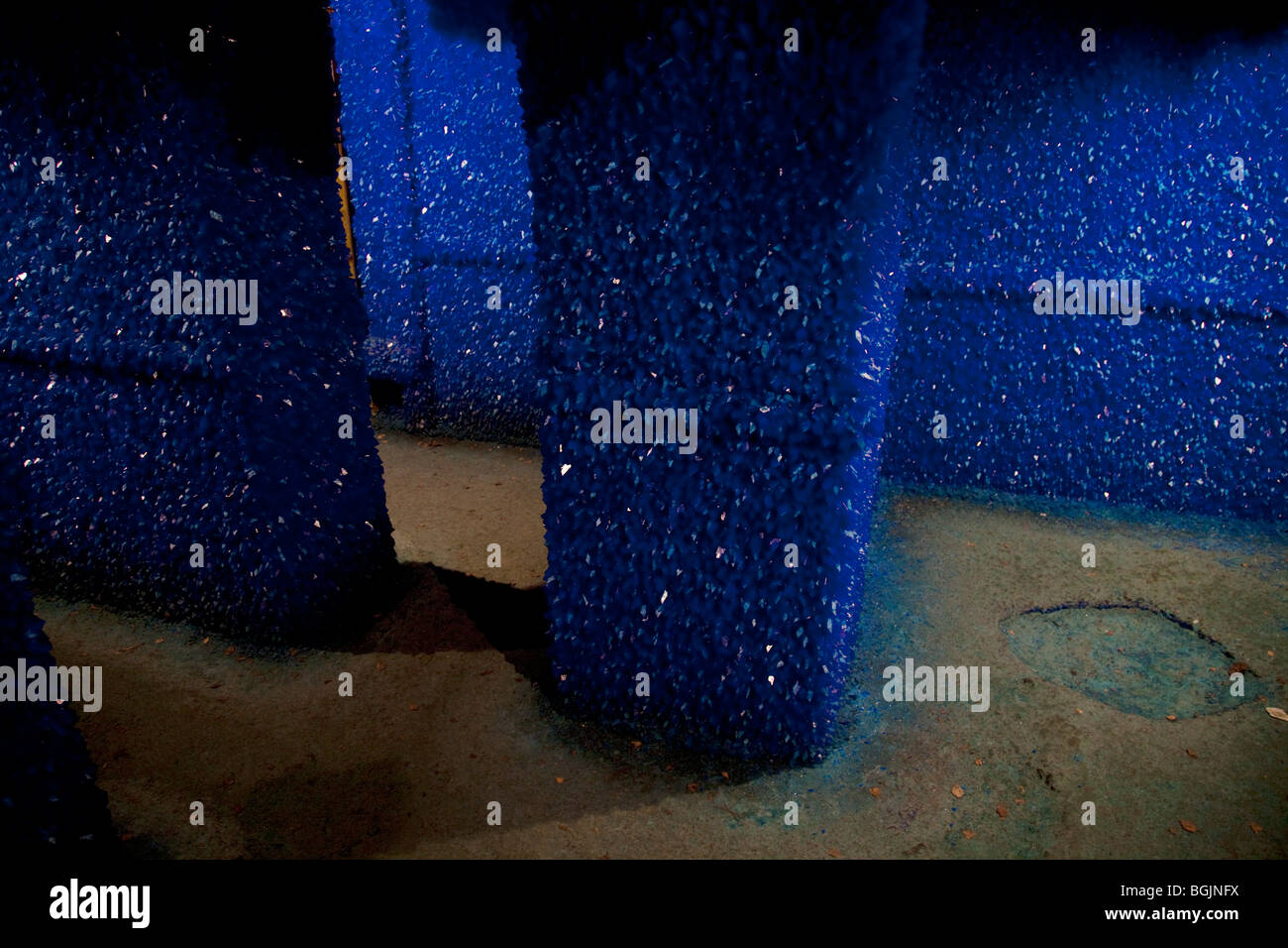 Roger Hiorns' installation 'Seizure'. Made from blue copper sulphate ...