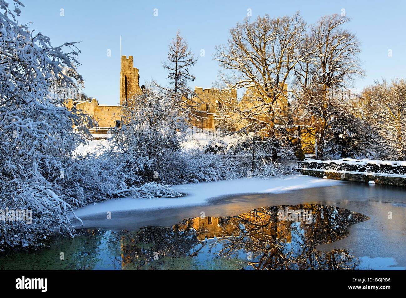 Prudhoe Castle in Winter Stock Photo - Alamy