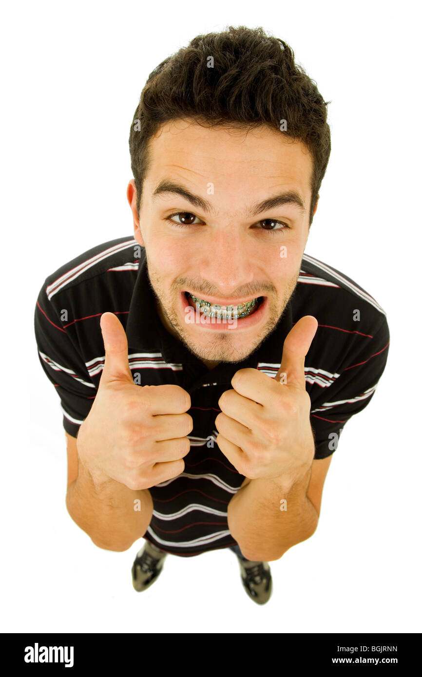 young casual silly man full length in a white background Stock Photo ...