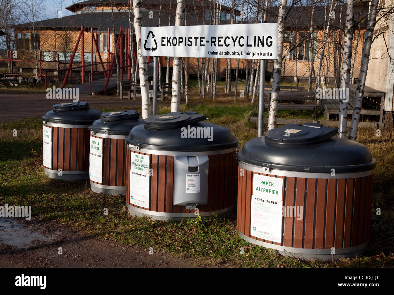 Free communal garbage recycling point ( Ekopiste in Finnish ) for ...
