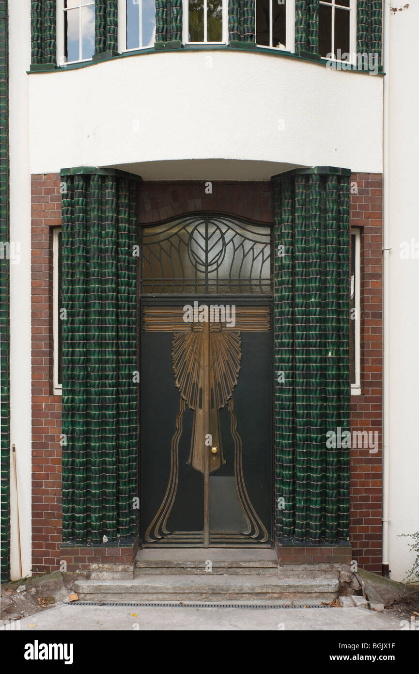 Darmstadt, Mathildenhöhe, Haus Behrens, Eingang Stock Photo - Alamy