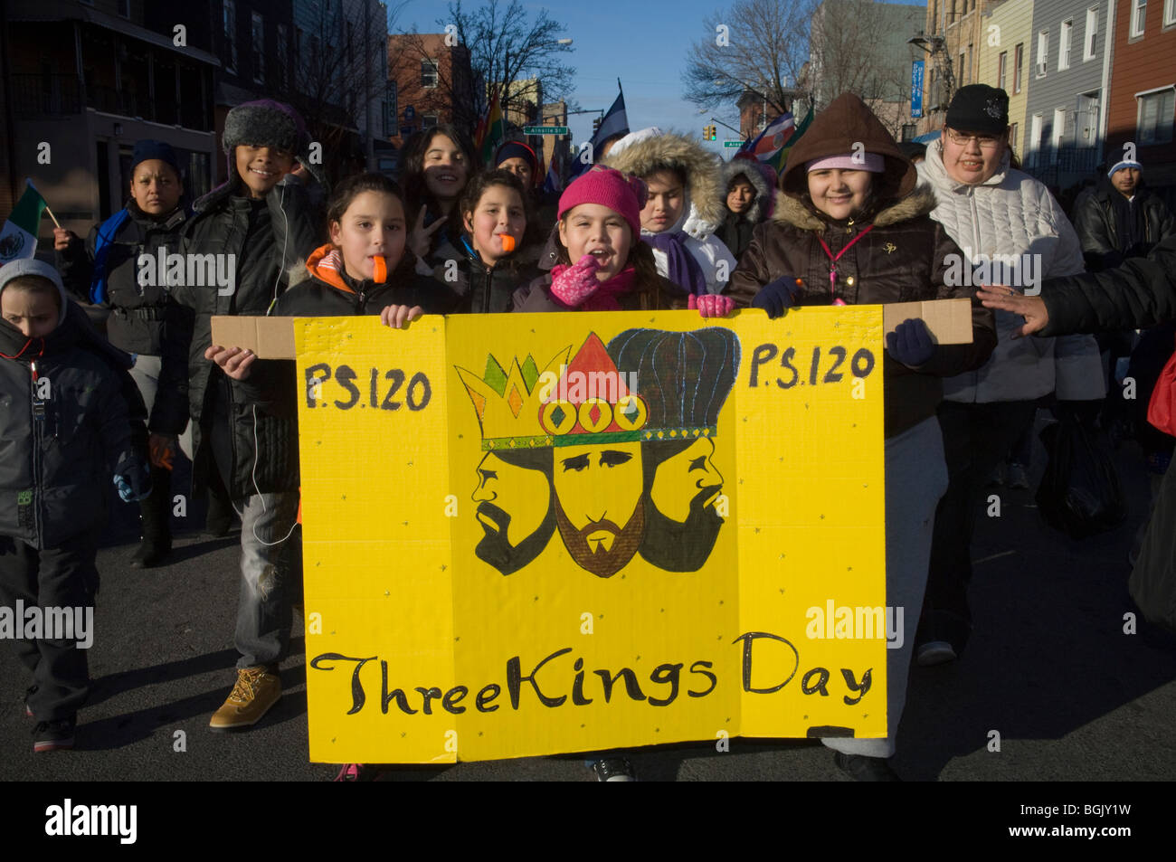 Paraders march in the annual Three Kings Day Parade in the Bushwick ...