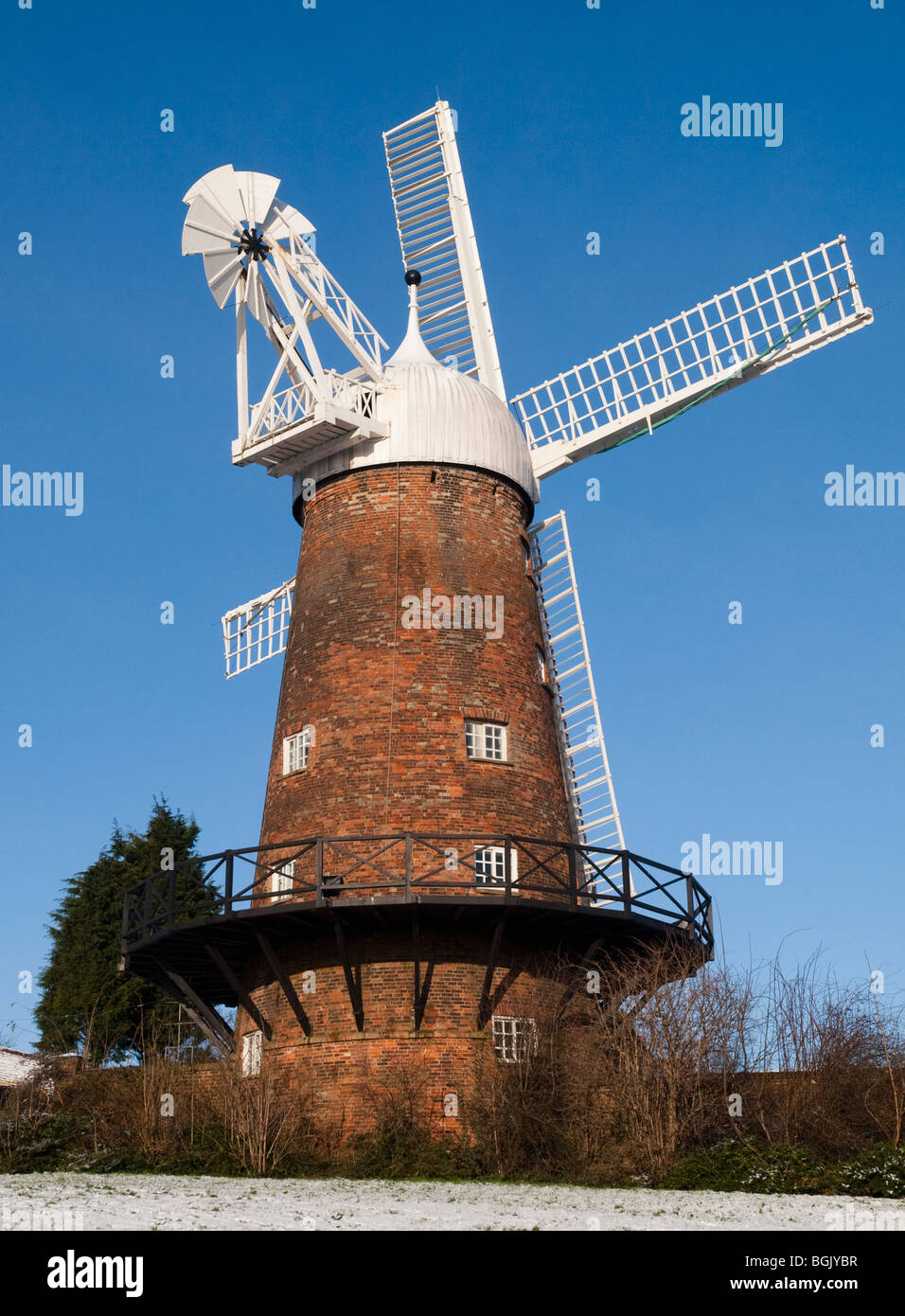 Snow on the ground surrounding Green's Windmill and Science Centre in ...