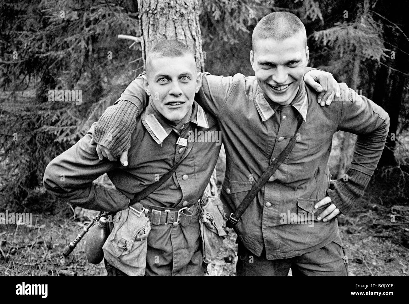 Swedish conscript soldiers with 'snus' (wet tobacco) during maneuvers ...