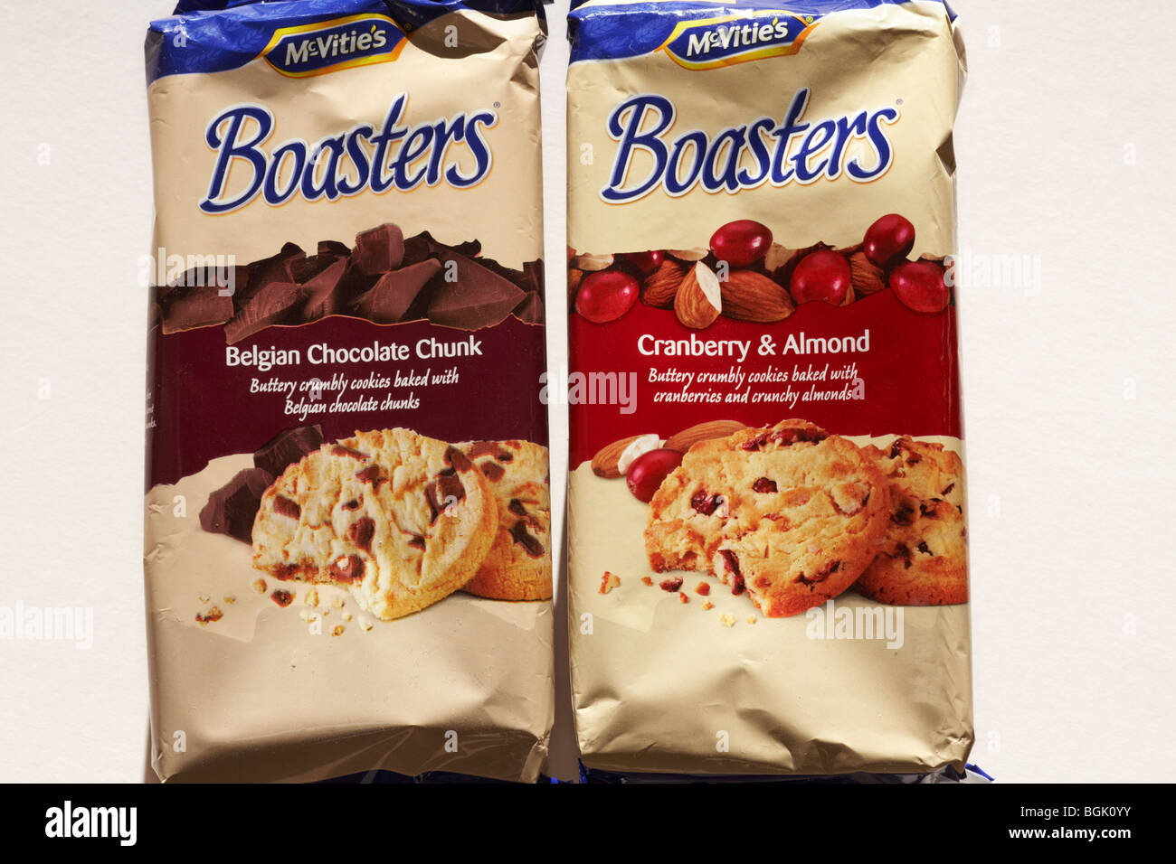 packets of McVities Boasters biscuits - Belgian chocolate chunk and ...