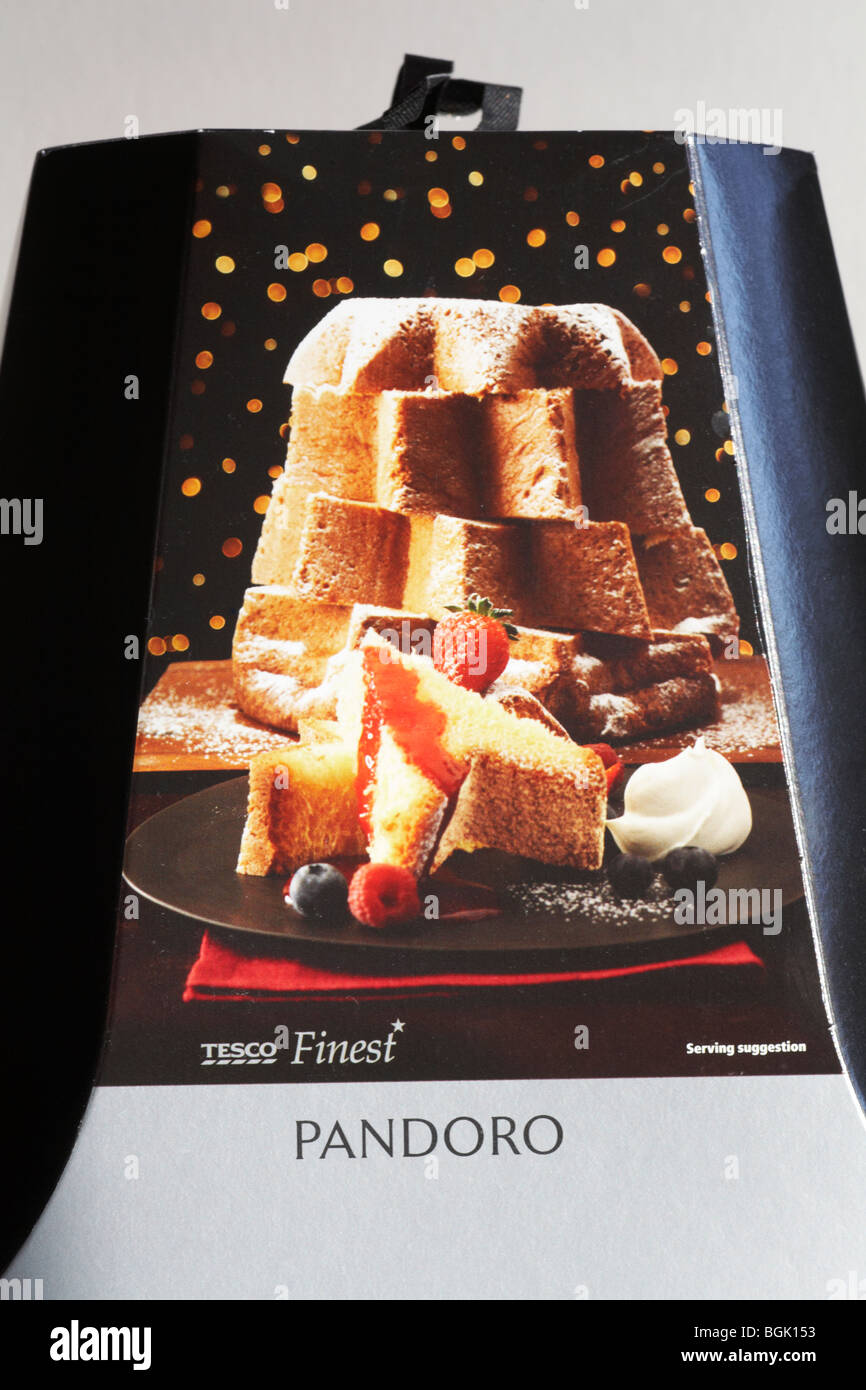 Box of Tesco Finest Pandoro Stock Photo - Alamy