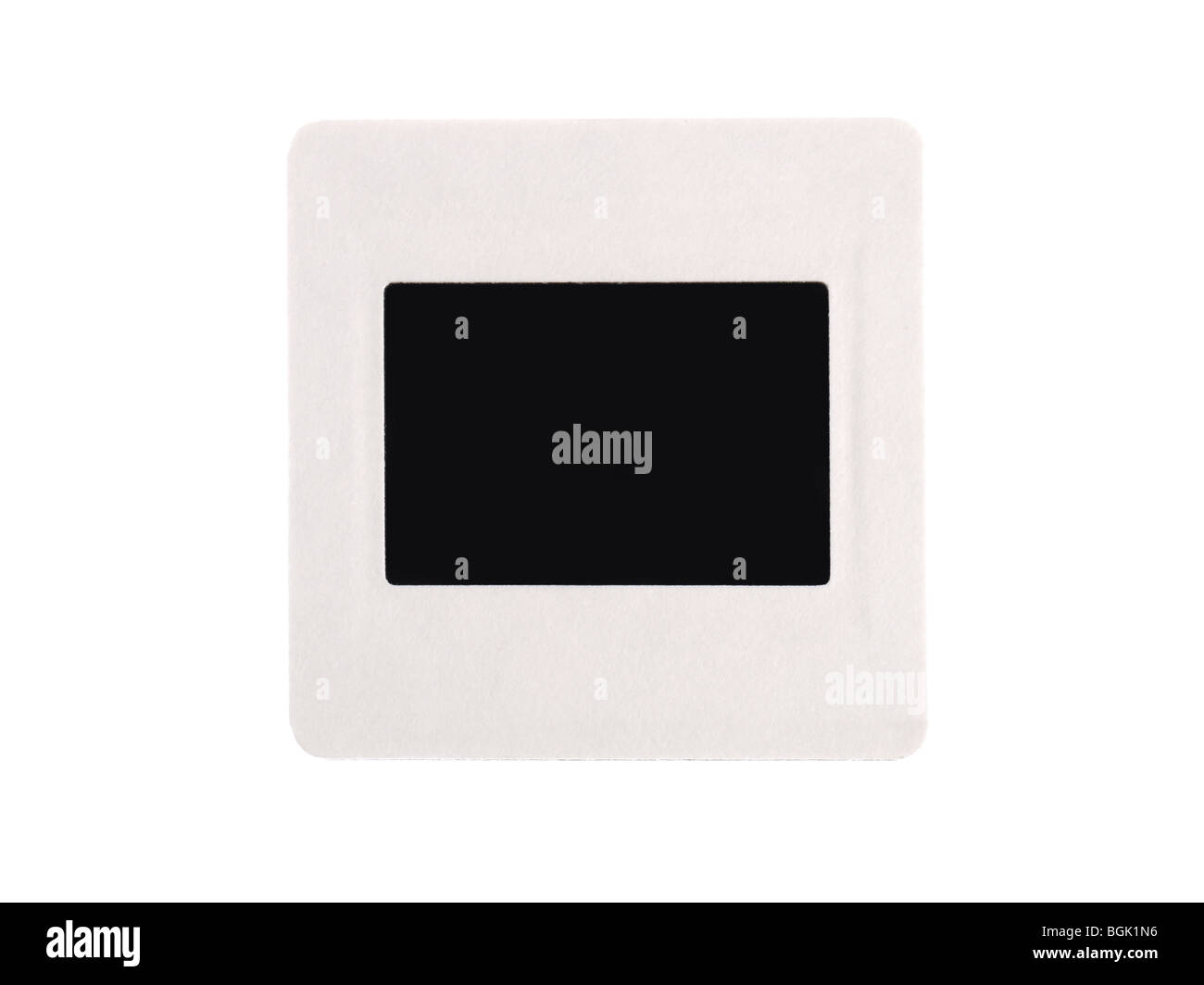 Blank 35 mm black transparency with white border isolated on white ...