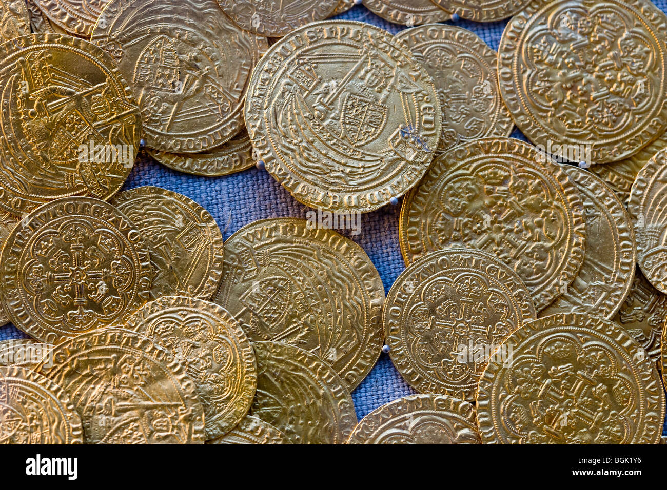 Old goldcoins from the 14th century Stock Photo - Alamy