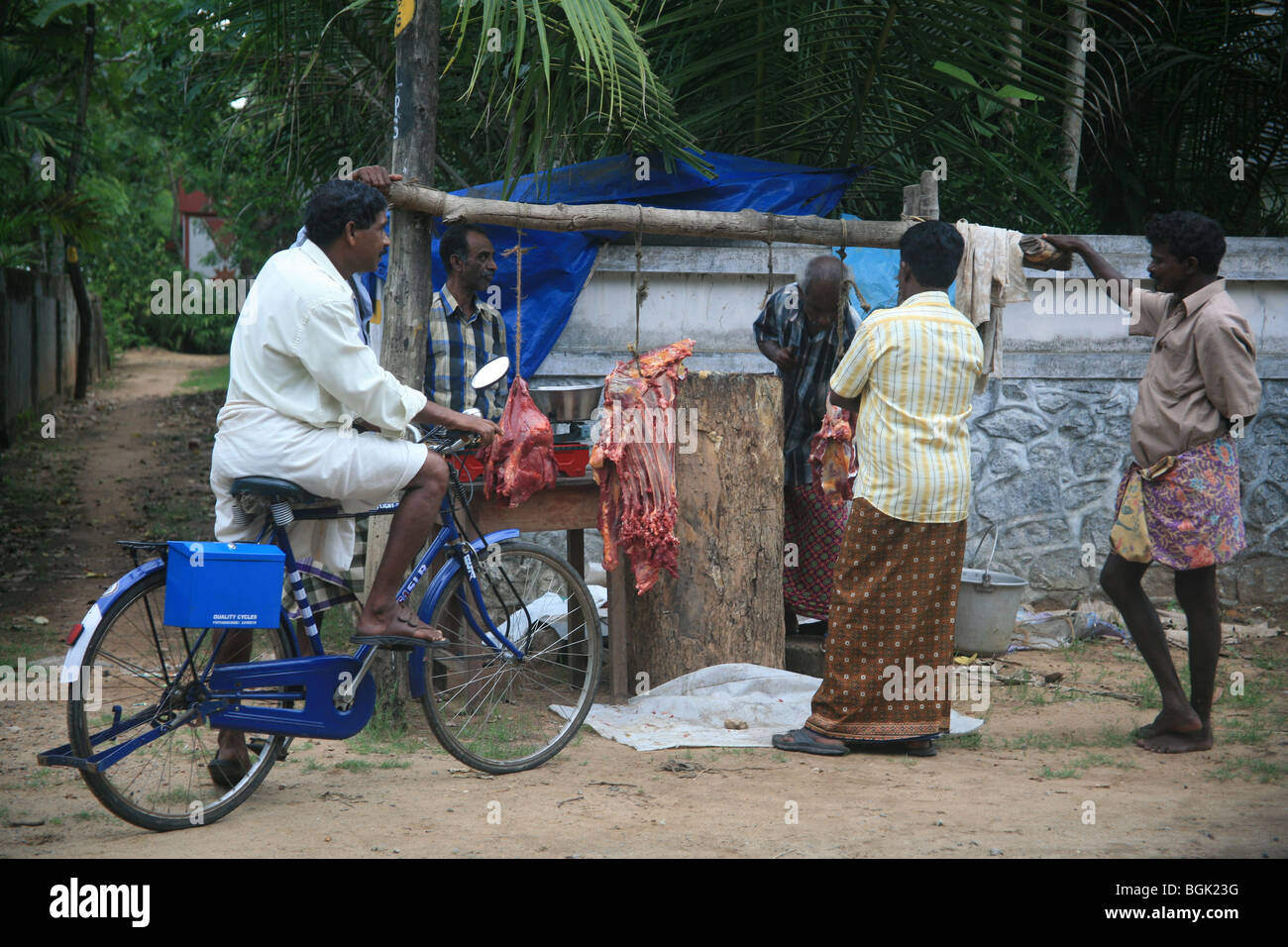Butcher stall, Kerala India Stock Photo - Alamy