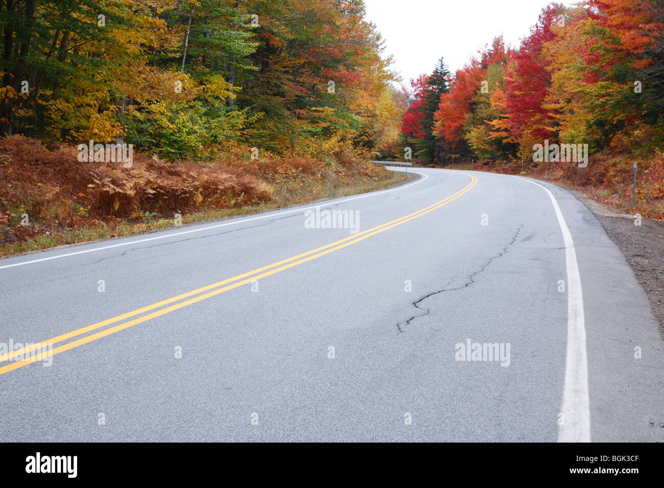 The Kancamagus Highway (route 112) during the autumn months, which is ...