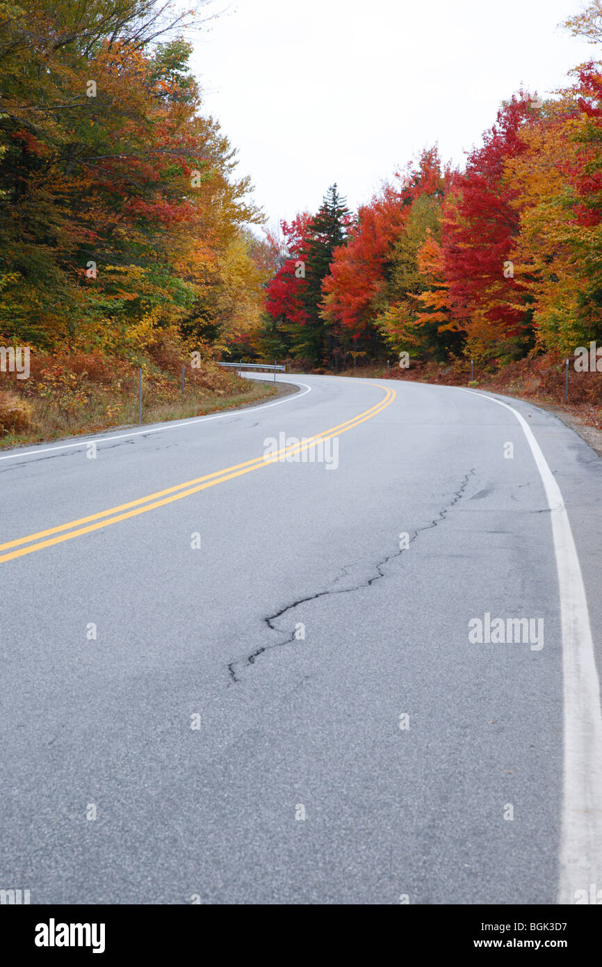 The Kancamagus Highway (route 112) during the autumn months, which is ...