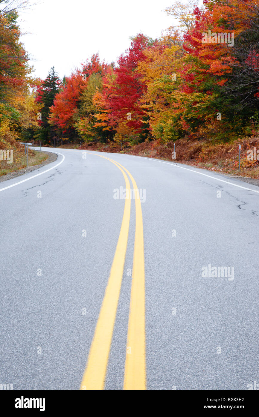 The Kancamagus Highway (route 112) during the autumn months, which is ...