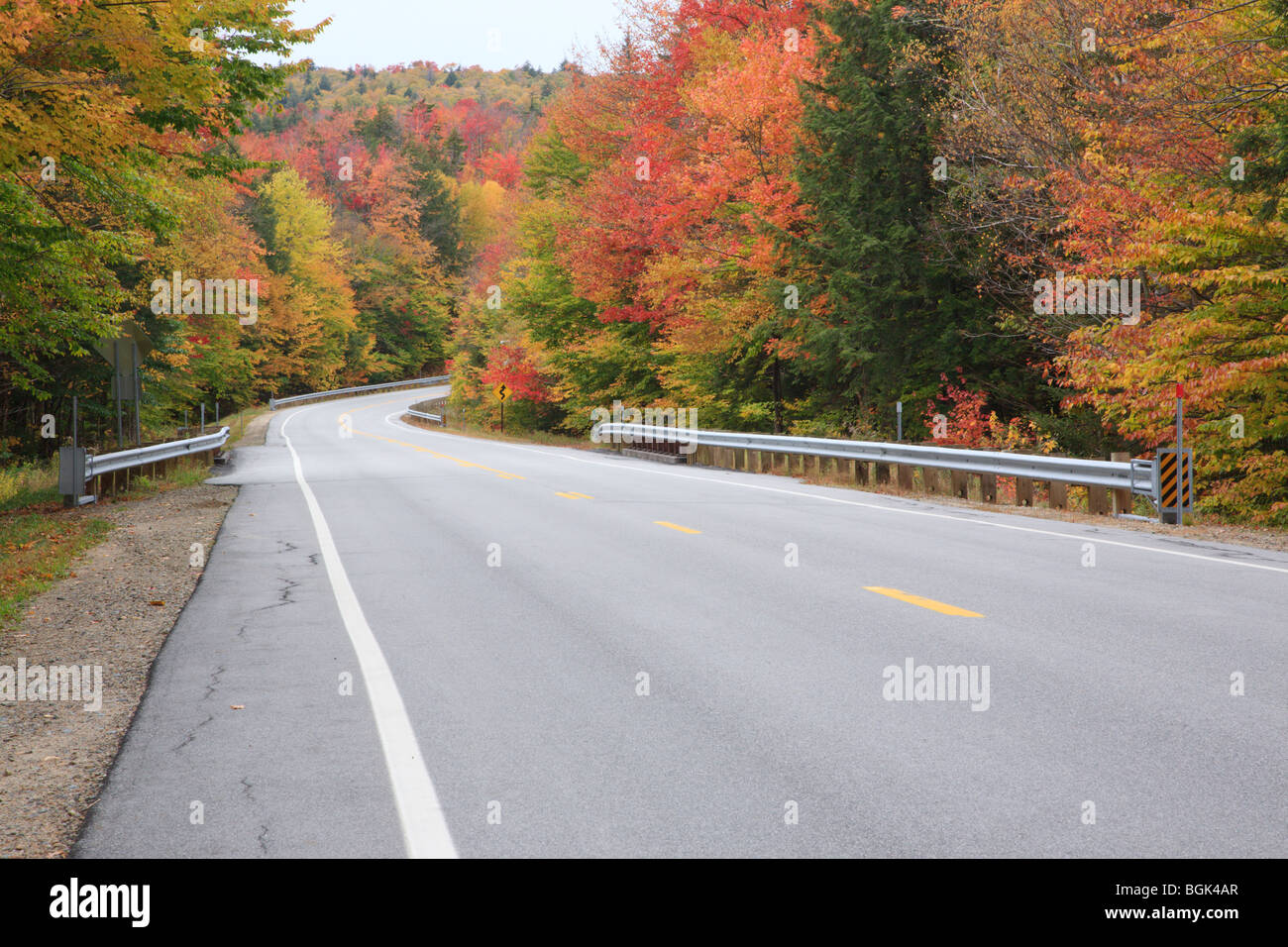 The Kancamagus Highway (route 112) during the autumn months, which is ...