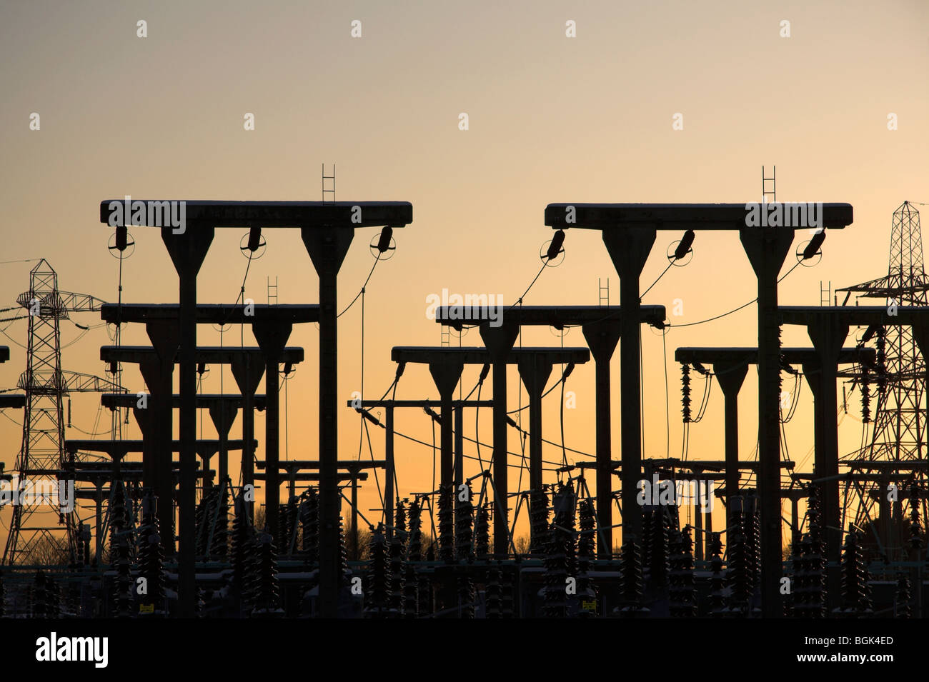Fairy Lane Power Station Electricity Sub Station silhouetted against a ...
