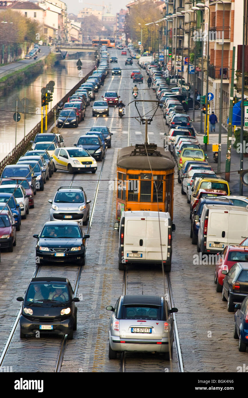 Traffic, Milan, Italy Stock Photo - Alamy