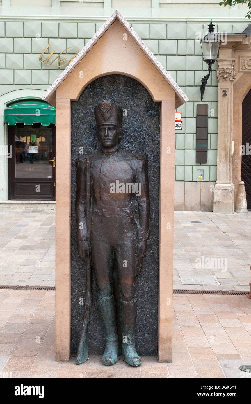 Statue of soldier on a main square in Bratislava, Slovakia Stock Photo ...
