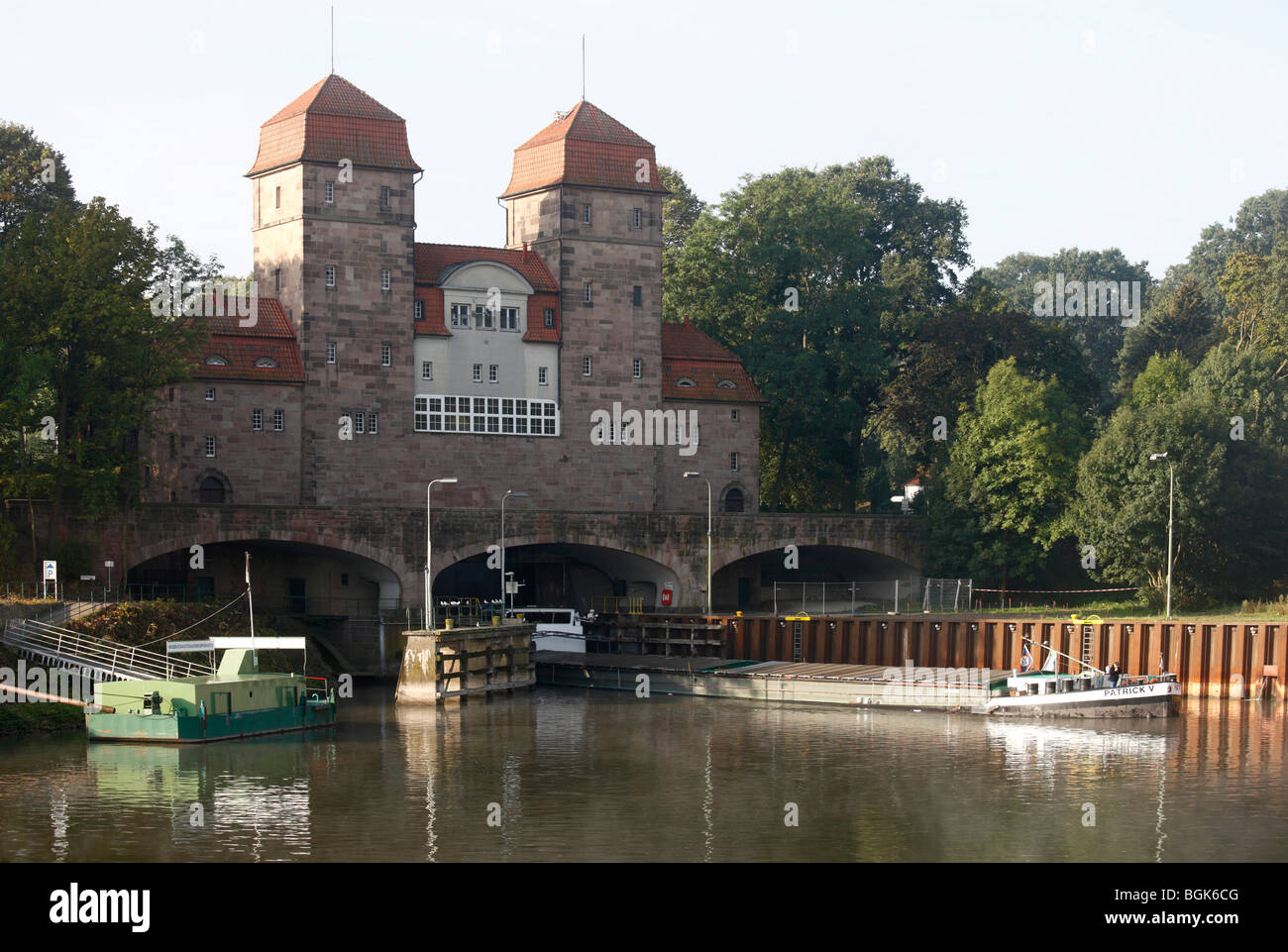 Minden, Wasserstraßenkreuz zwischen Mittellandkanal und Weser ...