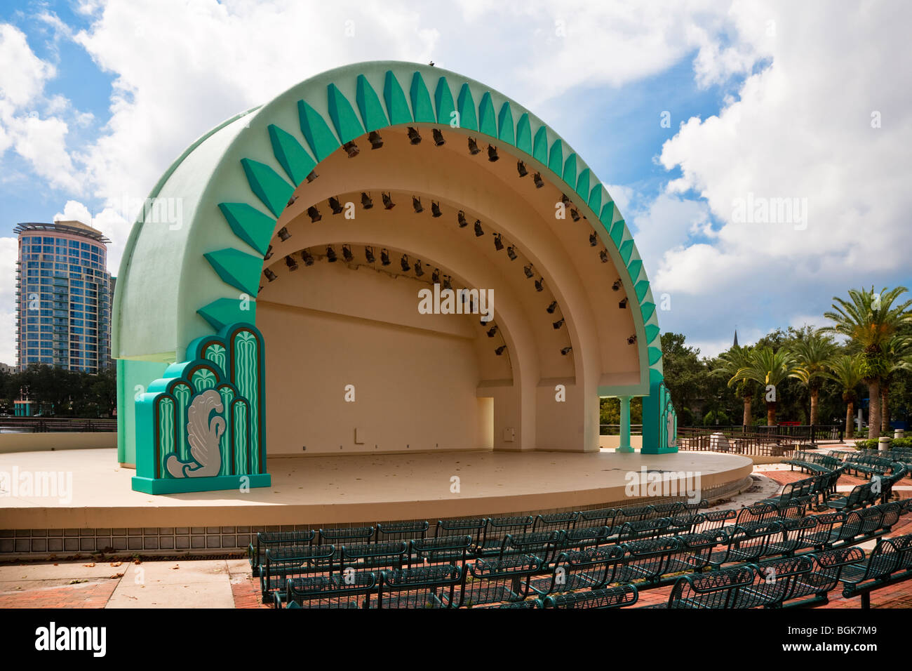 Orlando, FL - Aug 2008 - Walt Disney Amphitheater and bandshell at Lake ...