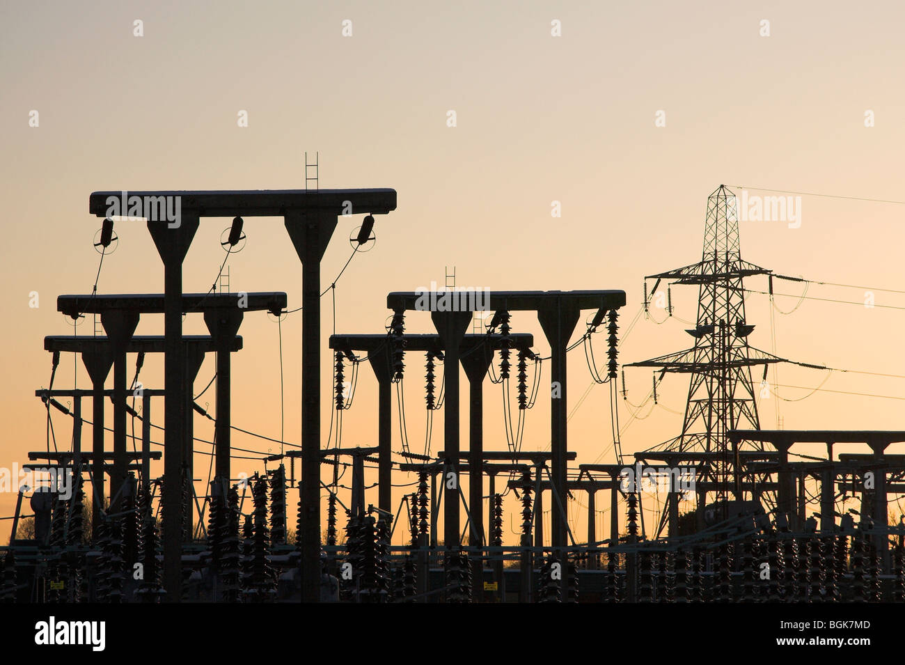 Fairy Lane Power Station Electricity Sub Station silhouetted against a ...