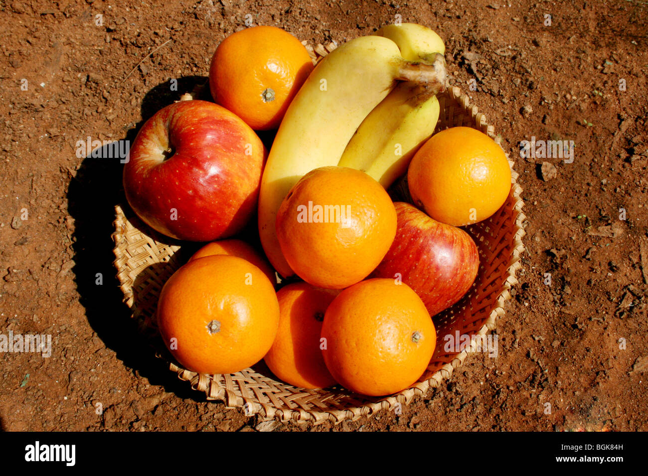 Fruits in a Basket Stock Photo - Alamy