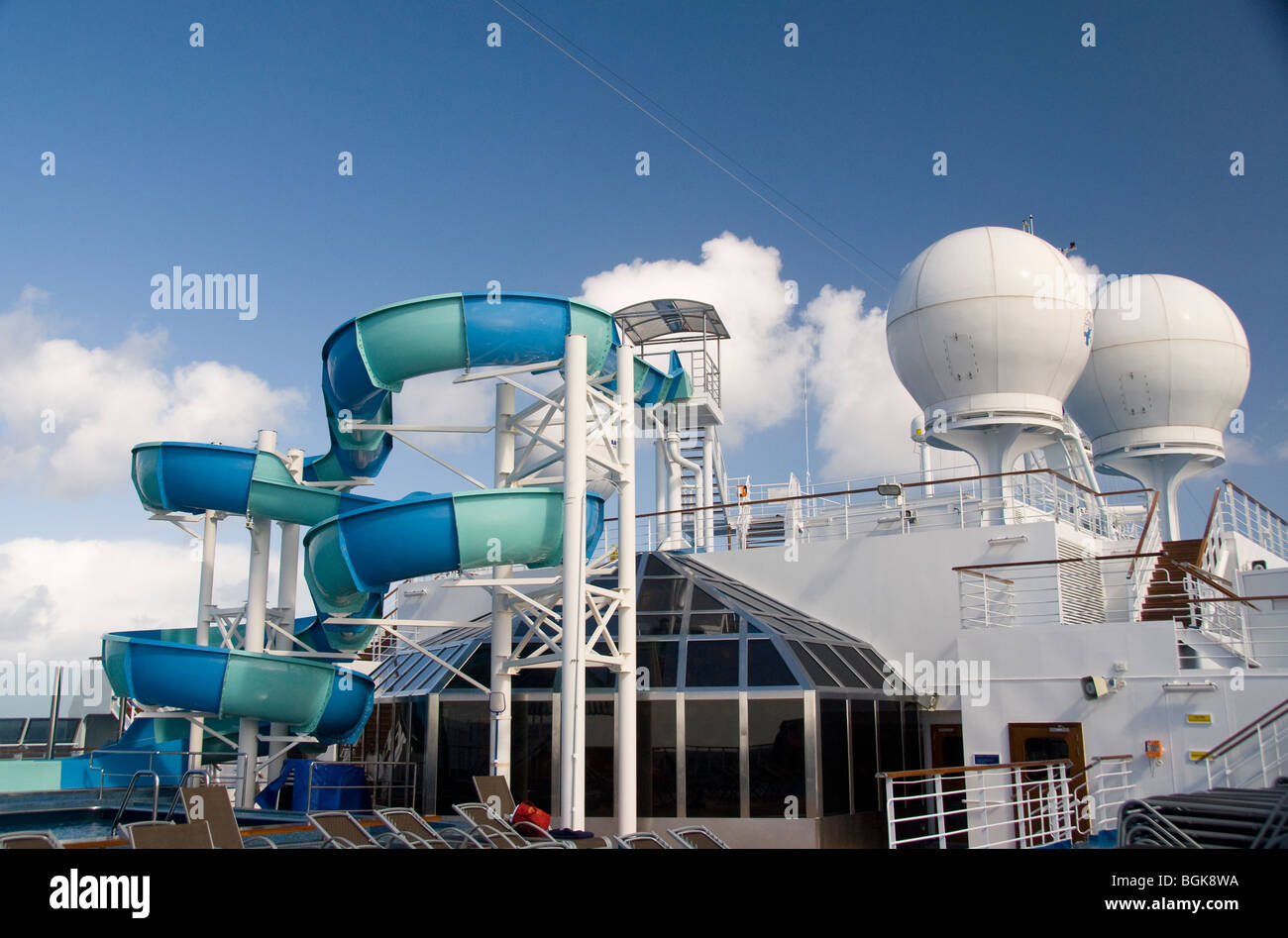 The Panorama Deck’s Thunderball Pool and the Twister Waterslide on the ...