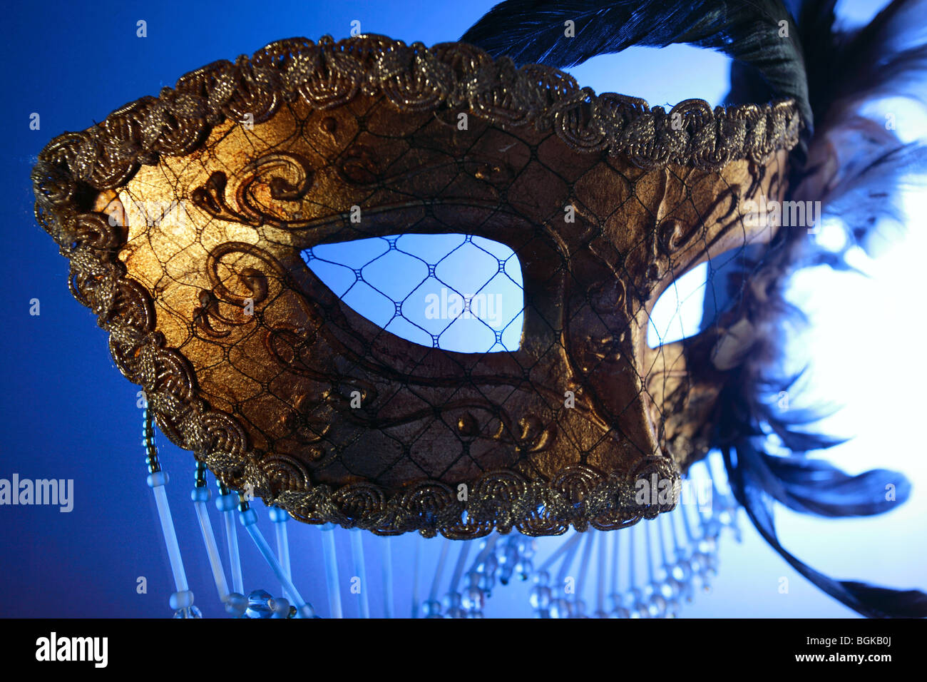 Carnival blue mask with feather hi-res stock photography and images - Alamy