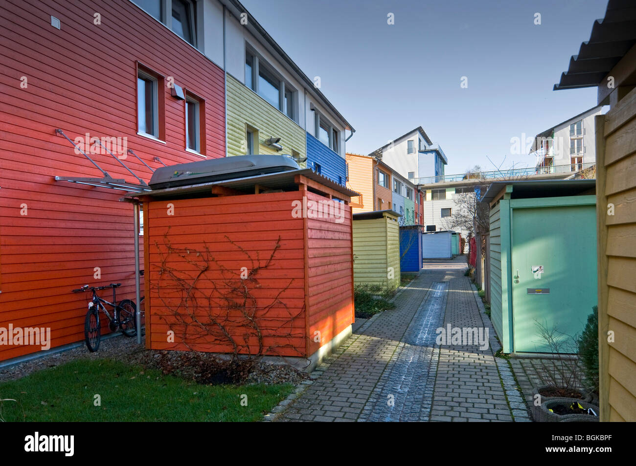 Ecological Vauban district in Freiburg, Baden-Wuerttemberg, Germany ...