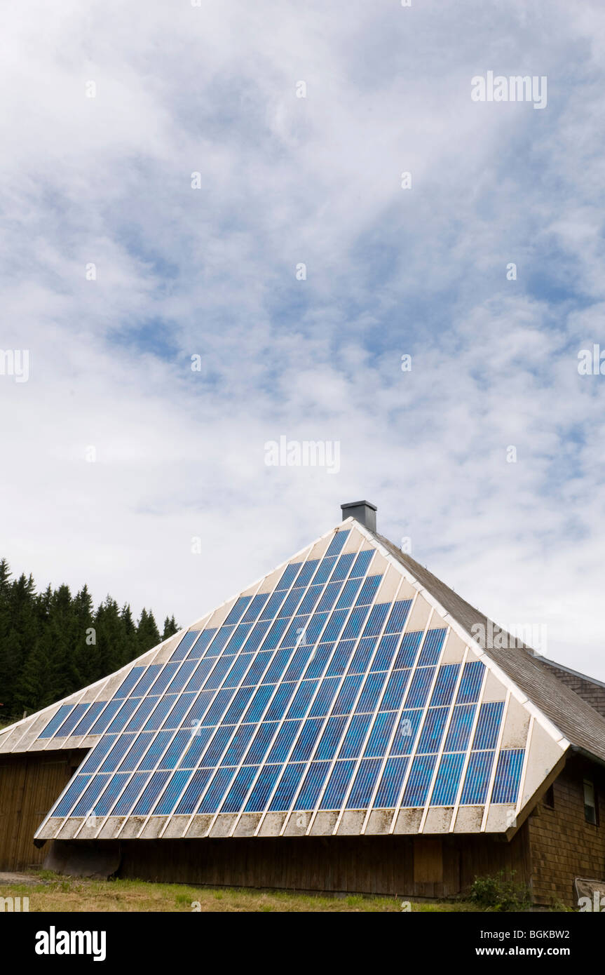 Farm with solar system, Black Forest near Freiburg, Baden-Wuerttemberg ...