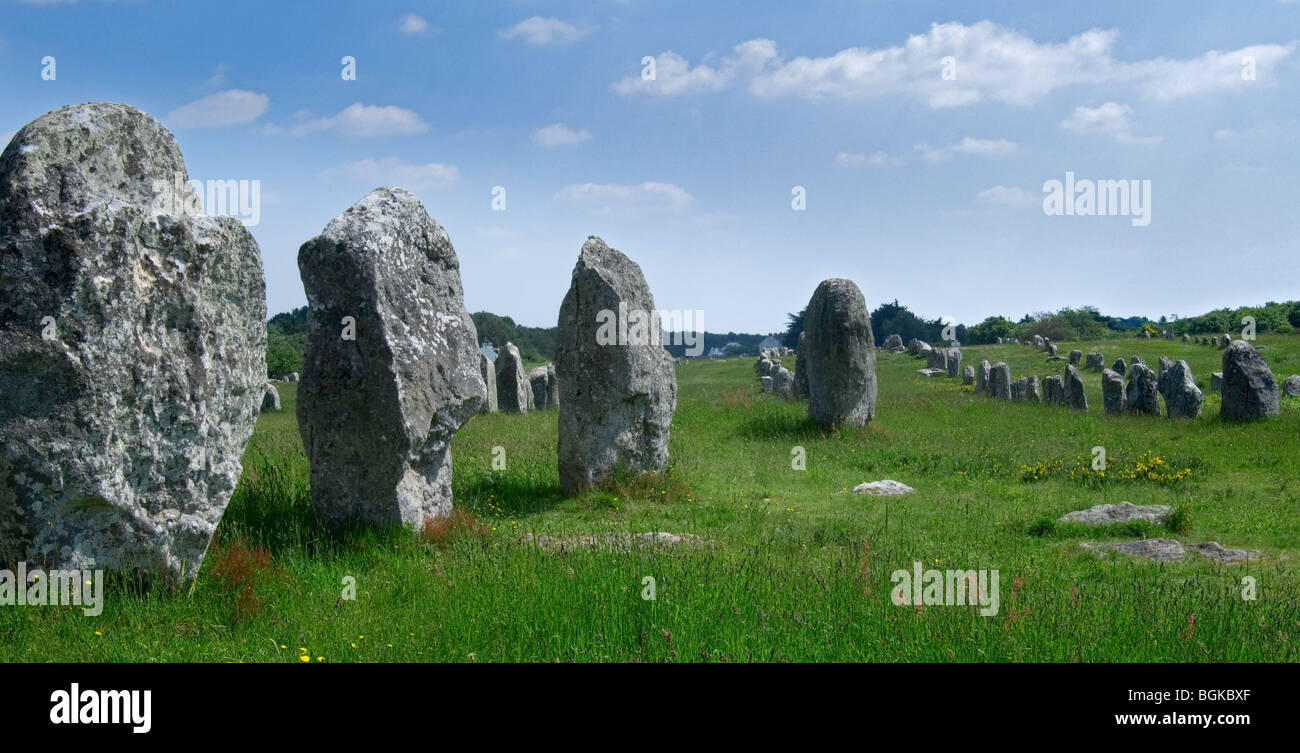 Standing stones in the Ménec alignment at Carnac, Morbihan, Brittany ...
