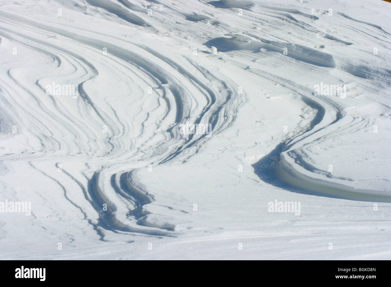 Closeup of wind patterns on snow Stock Photo - Alamy