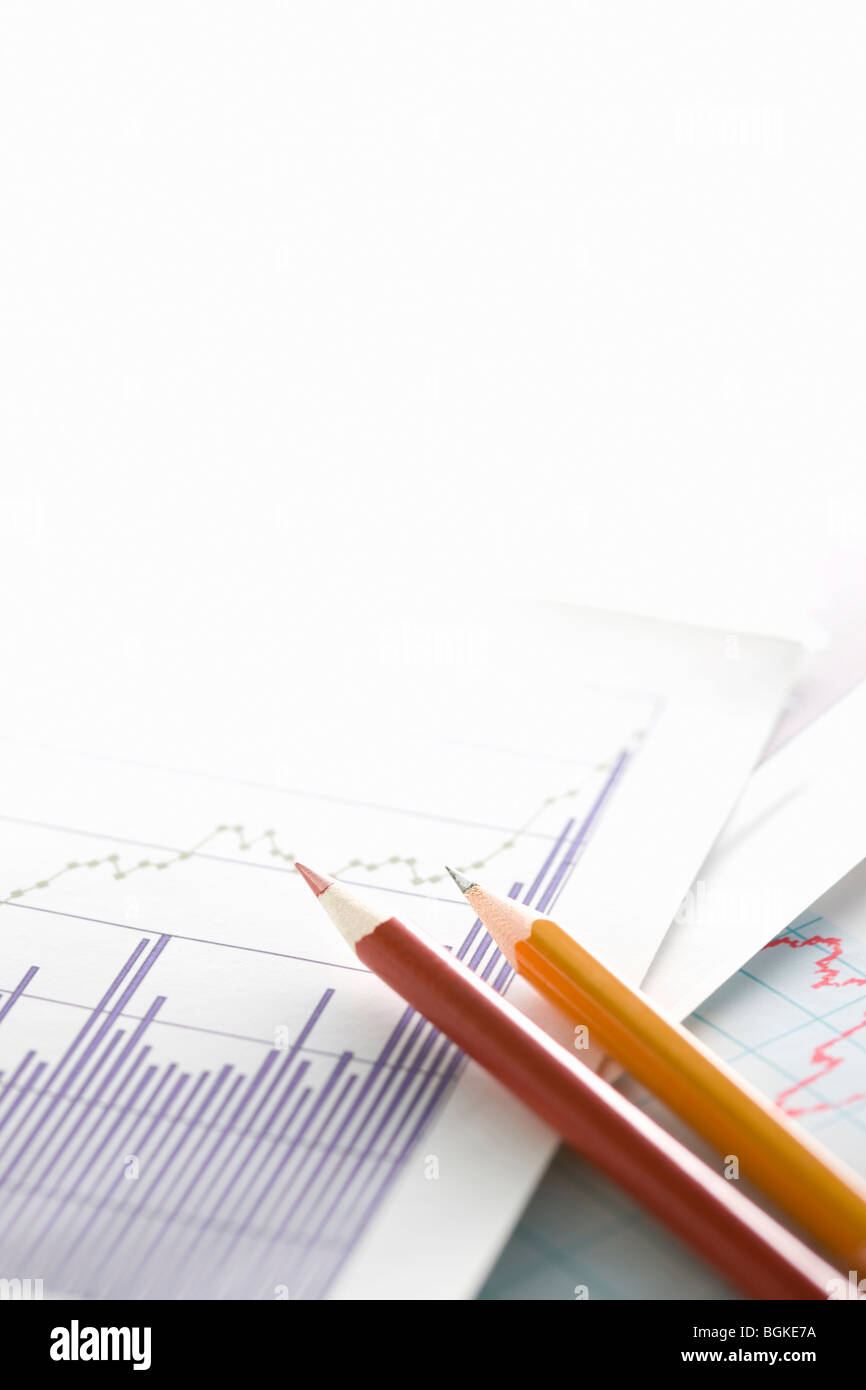 Graph and pencils Stock Photo - Alamy