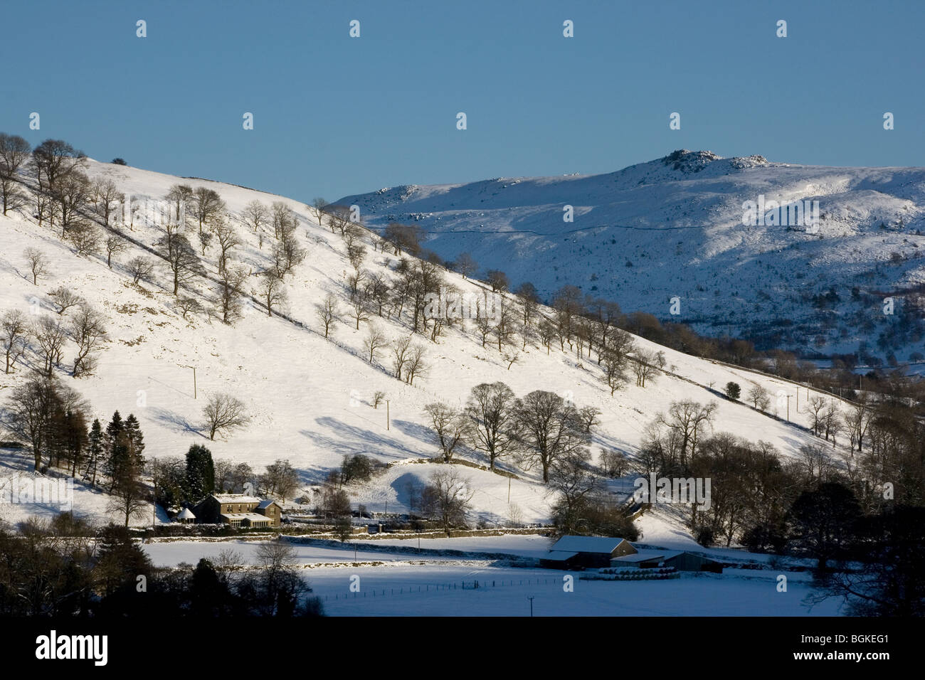 A winter view of Simon's Seat in Upper Wharfedale, Yorkshire Dales ...
